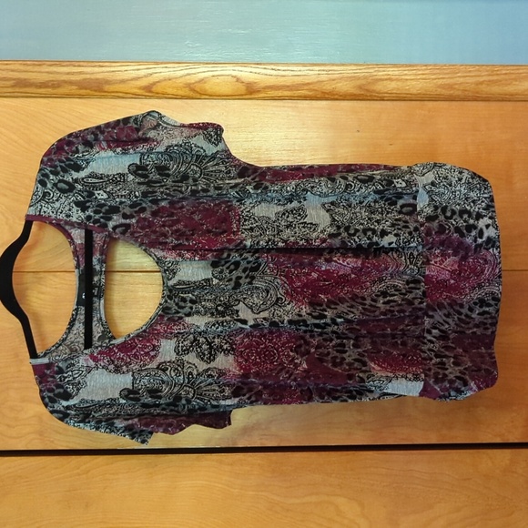 AB Studio | Tops | Womens Mixed Media Top With Open Back Design | Poshmark